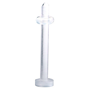 PiercingJ 20pcs Lot 16G Clear White Flexible Bioplast Lip Labret Retainer 3/8" Bar Piercing for Lip Nose Ear