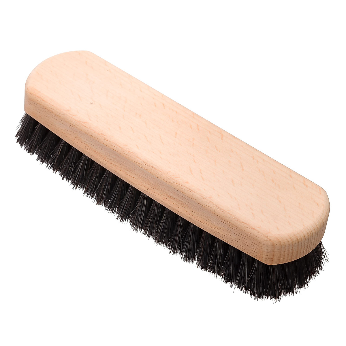 Redecker Natural Dark Horsehair Shoe Shine Brush, Untreated Beechwood Handle, 6-1/2-Inches Long, Made in Germany