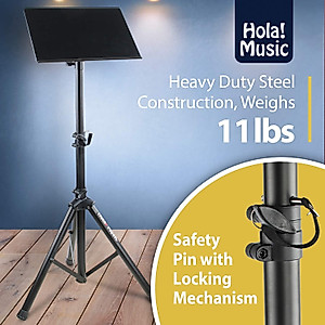 Hola! Music HPS-300B Heavy Duty Professional Multi-Purpose DJ Tripod Stand - Laptop Stand, Projector Stand, Mixer Stand and other Audio Equipment