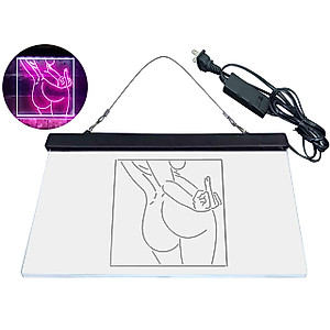 ADVPRO Bad Bitch Middle Finger FXXK Girl Room Dual Color LED Neon Sign White & Purple 24 x 16 Inches st6s64-i3799-wp