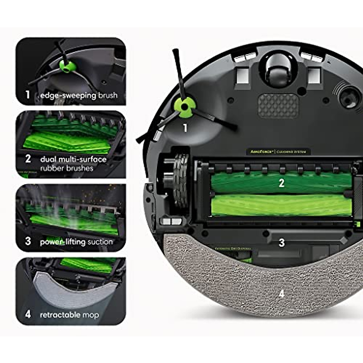 iRobot Roomba Combo j7+ Self-Emptying Robot Vacuum & Mop - Automatically Vacuums and Mops, Fully Retractable Mop pad, Identifies & Avoids Obstacles, Smart Mapping, Works with Alexa, Ideal for Pets
