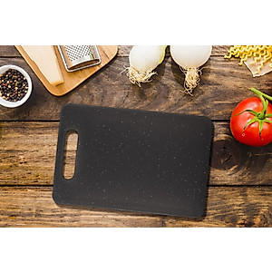 Luciano Housewares High Density Polypropylene Cutting Board, 11.75 x 7.87 inches, Grey, Gray (80576)