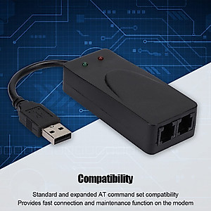Fax Modem， Dual Port USB2.0 56K External Modem Driver， Plug and Play USB Modem， for Win 7/Win 8/Win 10/Win XP