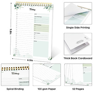 To Do List Pad - To Do List Notebook for Work with 52 Sheets, Undated Daily Planner Perfect for Daily Tasks and Goal Setting, To Do List Notepad Suitable for Office, Home and School-Nature
