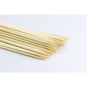 Perfectware Wooden 10" Natural Wooden Kabob Skewers for BBQ，Appetizers，Fruit，Cocktail，Kabob，Seafood. 10 inches x 11/64 Pointed Tip. Pack of 100 Skewers,PW Wrs100-100ct