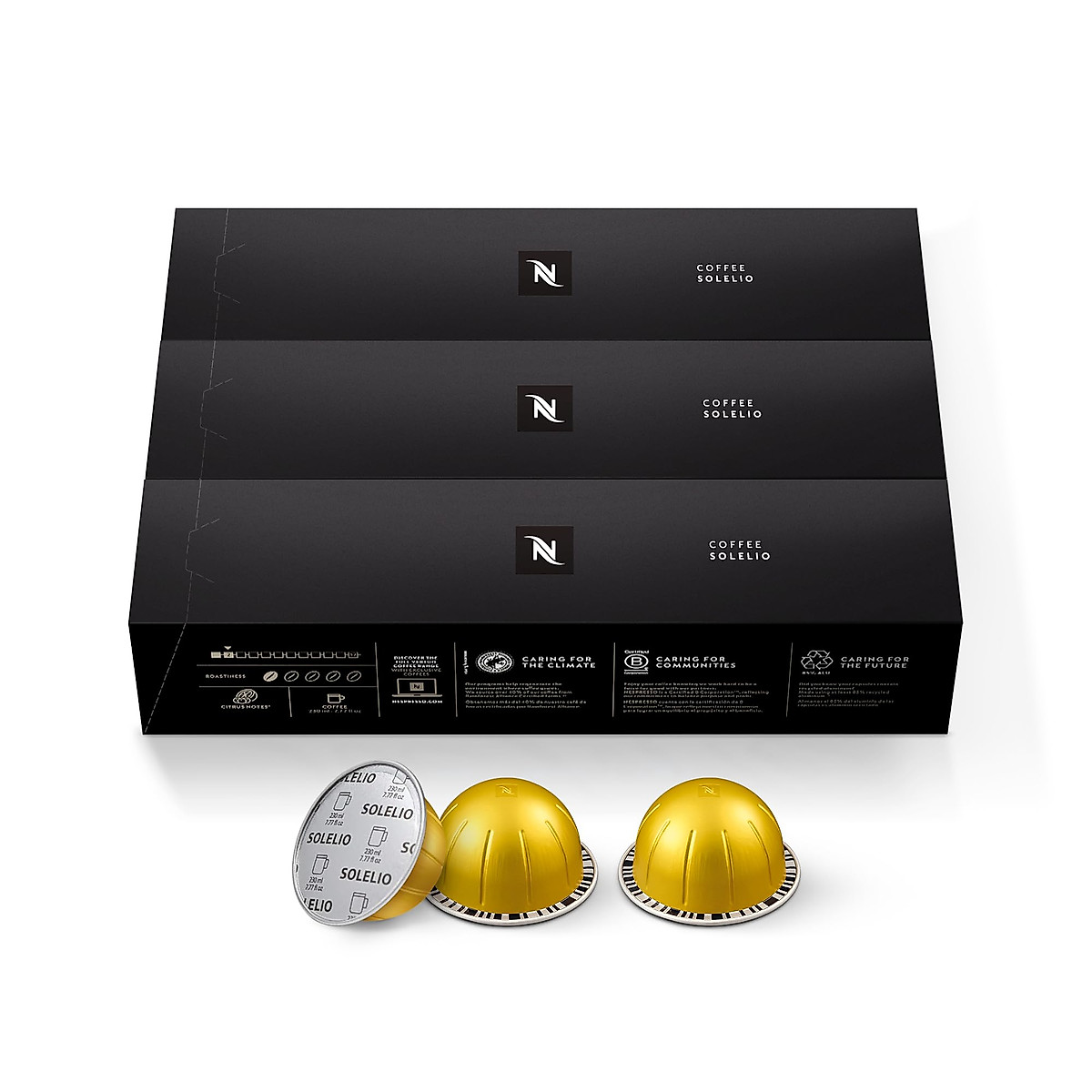 Nespresso Capsules VertuoLine, Solelio, Mild Roast Coffee, 30 Count Coffee Pods, 7.77 Ounce (VERTUOLINE ONLY)