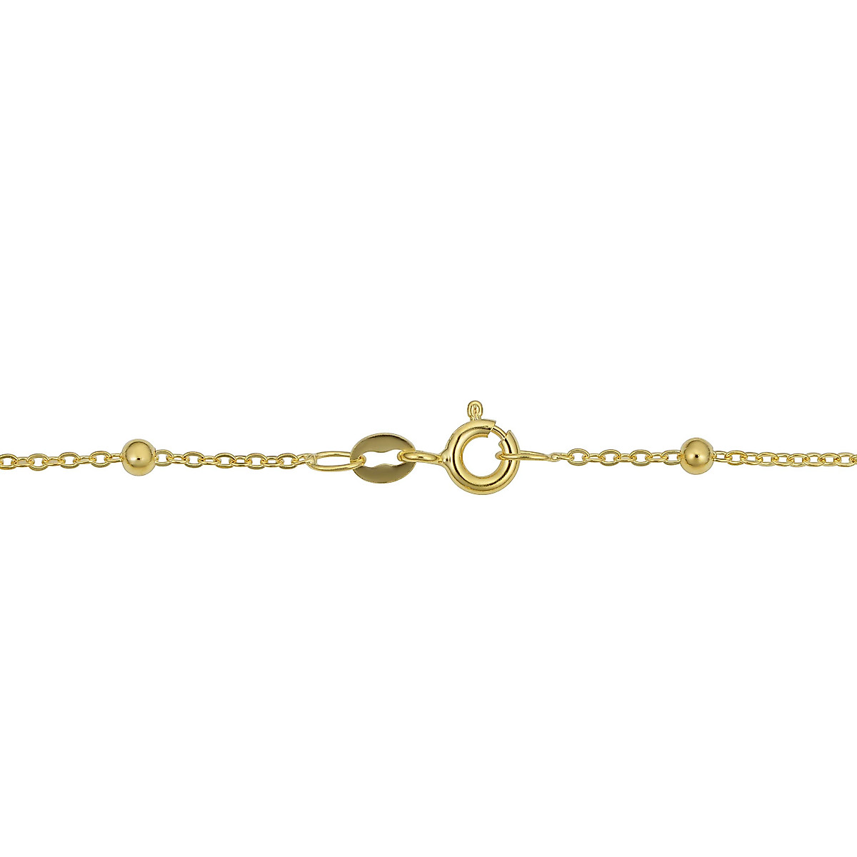 Kooljewelry 14k Yellow Gold Round Beads Station Necklace (24 inch)