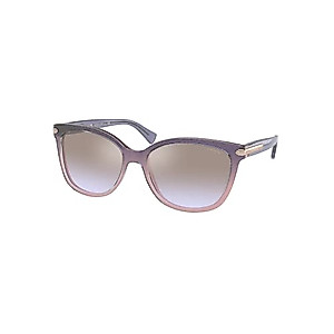 COACH HC8132 555494 57MM Shimmer Violet Peach Gradient/Violet Gradient Flash Cat Eye Sunglasses for Women + BUNDLE With Designer iWear Complimentary Eyewear Kit