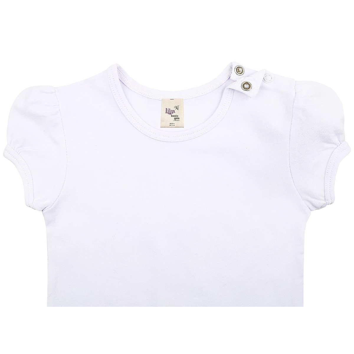 Lilax Baby Girls' Basic T-Shirt Short Sleeve Crewneck Tee 12-18 Months, White