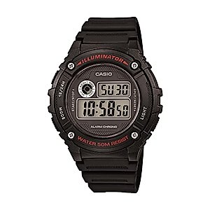 Casio Unisex W-216H-1AVCF Illuminator Digital Display Quartz Black Watch