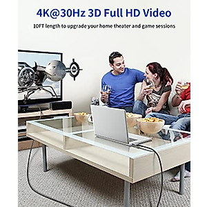 JSAUX 4K DisplayPort to HDMI Cable 10FT, DP to HDMI Male Video UHD 1440P/2K@120Hz,4K@30 Nylon DP to HDTV Uni-Directional Cord for Dell, Monitor, Projector, Desktop, AMD, NVIDIA, Lenovo, HP, ThinkPad