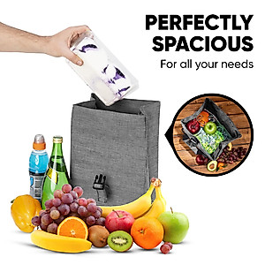 WISHBAX Collapsible Maximum Insulated Lunch Bag for Men & Women, Lightweight Cooler Insulated Lunch Box for Men & Women, Leakproof, Waterproof, Stain-Resistant Adult Lunch Boxes for Men