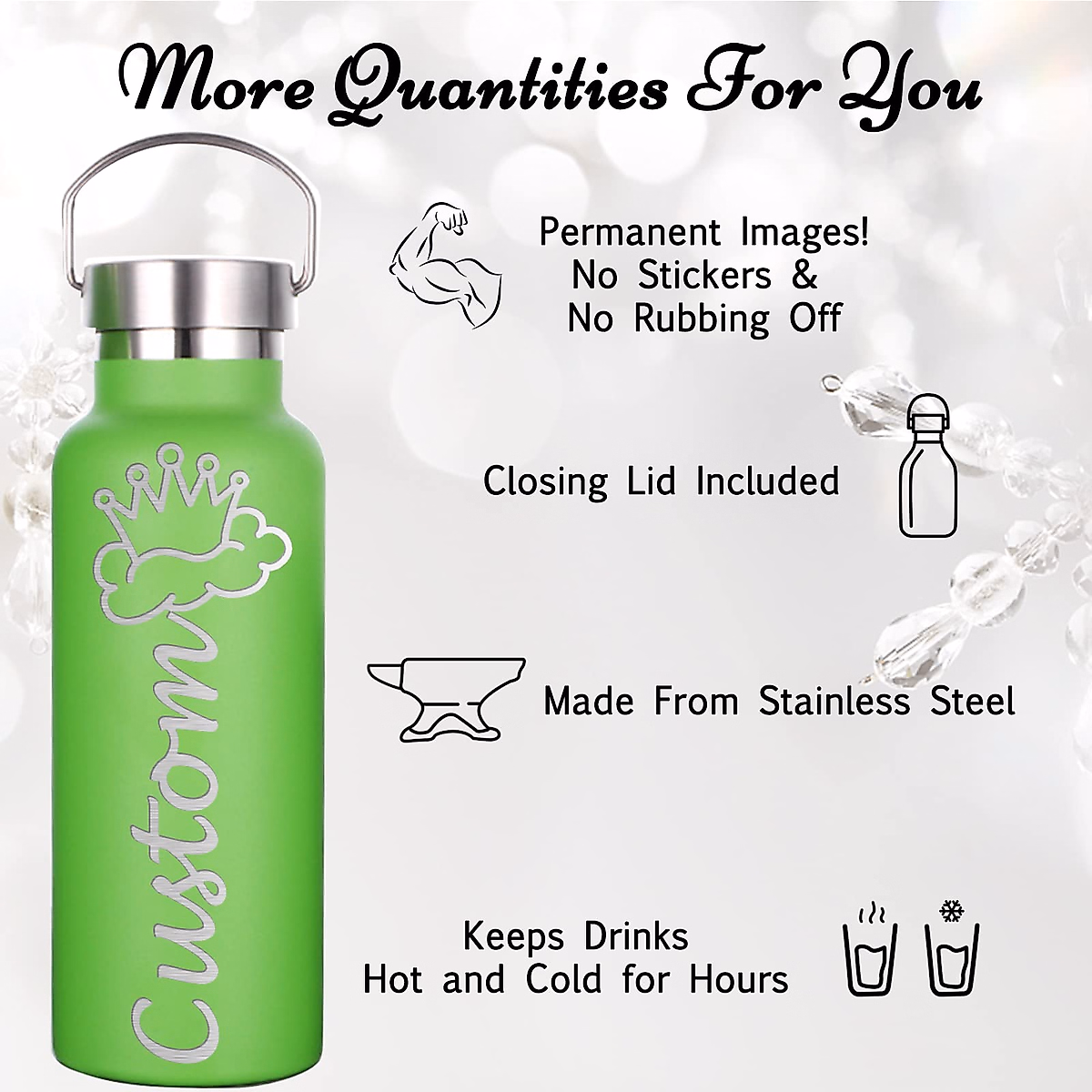 Busparst Personalized Water Bottles Insulated with Straw,Custom Engraved Sport Water Bottle with Name,Customized Stainless Steel Water Bottle for Girl and Boys.