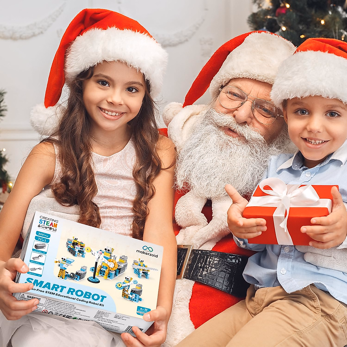 Makerzoid Smart Robot,72-in-1 STEM Educational Toy, Electronic Building Robot Toy, Robotics Kit, Learning Kit, Logical Training Kit, DIY Robot Building Kit for Kids, Boys and Girls Ages 6+