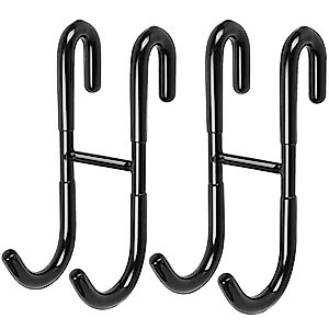 Shower Door Hooks Towel Hooks for Frameless Over The Glass Shower Door Stainless Steel Hooks for Bathroom 2 Pack Black