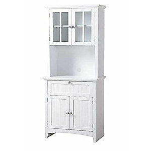 MAXCBD Nightstand Bedside Table Drawer Cabinet Kitchen Buffet Bar Table Small China Cabinet Storage Pantry Drawers White Elegant Kitchen Hutch White Finish Storage Tower Dresser
