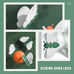 Kisangel 3pcs Door and Window Safety Lock Sliding Door Lock Sliding Glass Door Lock Window Locks Sliding Door Handle Sliding Patio Door Lock Sliding Doors Safety Window Abs Child