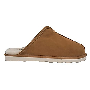 Clarks Mens Open Back Suede Leather Slipper - Plush Faux Fur Lining - Indoor Outdoor House Slippers For Men (13 M US, TAN)