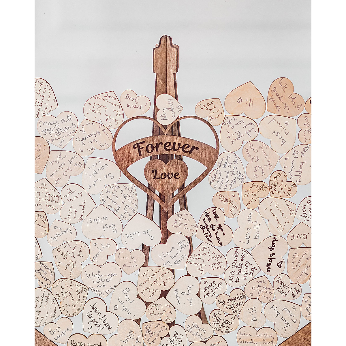 Wedding Guest Book Alternative | Guest Book Frame | Circle Frame Guest Book | Drop Top Frame from 200 hearts | Wooden Drop Box | Rustic Wedding Decor | Customize central part