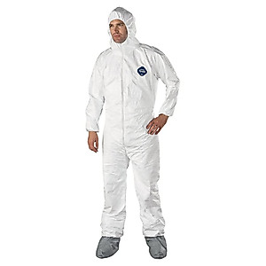DuPont Industrial & Scientific TY122S - 2XL TY122S EACH 2XL Disposable Elastic Wrist, Bootie and Hood Tyvek Coverall Suit 1414 White