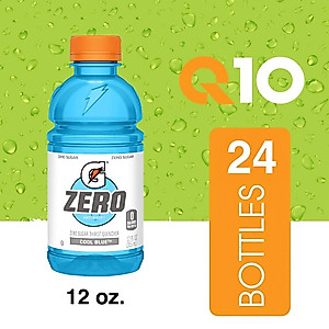 QUALITATT 10 BOX - with Flavor Cool Blue Zero 24 Pack of Sport Drink Plastic Bottles 12 fl oz