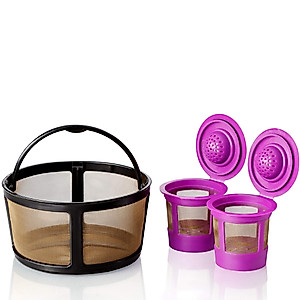 GoodCups Keurig K Duo Coffee Filter and 2 Reusable K Cups for K-Duo Essentials, K-Duo Brewers Only - Carafe Basket Coffee Filters and 2 Refillable Kcups for Keurig Duo, K-Duo Essentials Coffee Makers