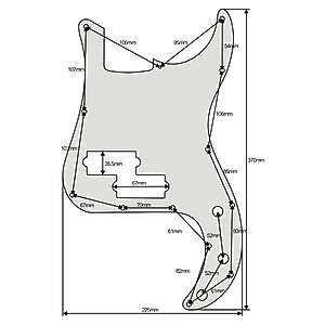 FLEOR P Bass Pickguard Guitar Scratch Plate Pick Guard for 4 String American/Mexican Standard Precision Bass Style, 4Ply White Pearl