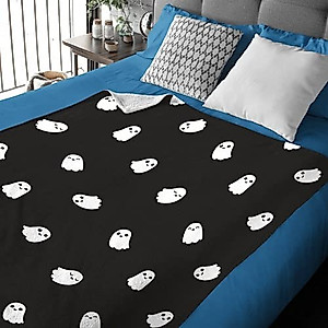 The Ghost Flannel Blanket Decor Soft Cozy Warm Fluffy Blanket for Bed Couch Travel Beach 50x40 inch for Kids