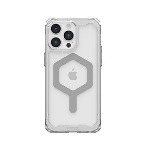 URBAN ARMOR GEAR UAG [Updated Ver] Compatible with iPhone 15 Pro Max Case 6.7" Plyo Ice/Silver Built-in Magnet Compatible with MagSafe Charging Rugged Anti-Yellowing Transparent Clear Protective Cover