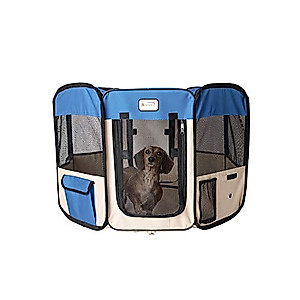 Armarkat PP001B Blue and Beige Portable Playpen