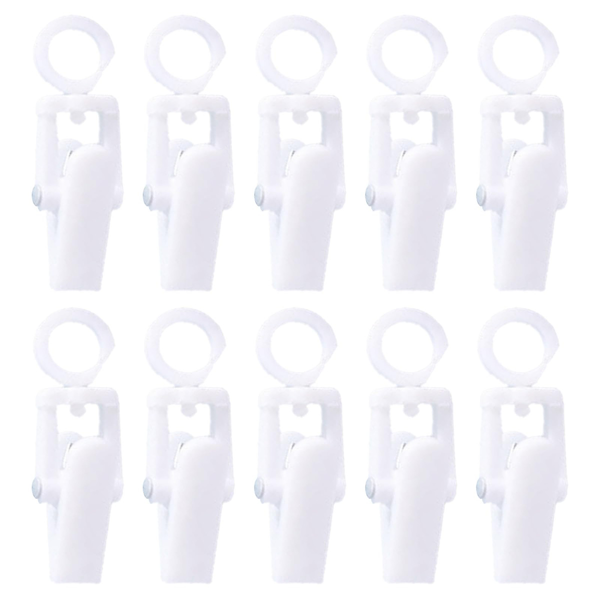 10 Pieces Hanging Laundry Hooks Clip Plastic Swivel Hanging Towel Clips Strong Clips with Hanger Hook for Curtain Hanging Towel Clips Curtain Hangers