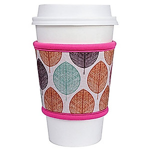Coffee Cup Sleeves – Premium Neoprene Insulated Reusable Coffee & Tea Cup Sleeves – Best for 12oz-24oz Cups at Starbucks, McDonalds, Peets, Caribou Coffee (Assorted Patterns, 5 Pack)