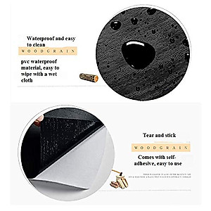17.7"x78.7" Black Wood Grain Contact Paper Self-Adhesive Peel Stick Countertop Shelf Liner Removable Drawer Sticker Vinyl Film for Home Office Furniture