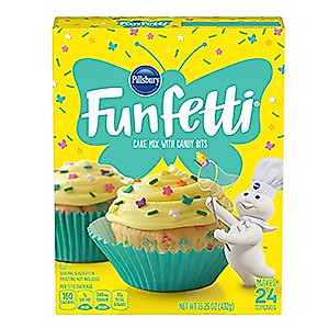 Pillsbury Easter Funfetti Cake Mix Kit! Spring Cake Mix With Candy Bits and Vanilla Frosting! Enjoy The Festive Colors And Delicious Flavor Of Spring Cake! Perfect For Easter Treat!