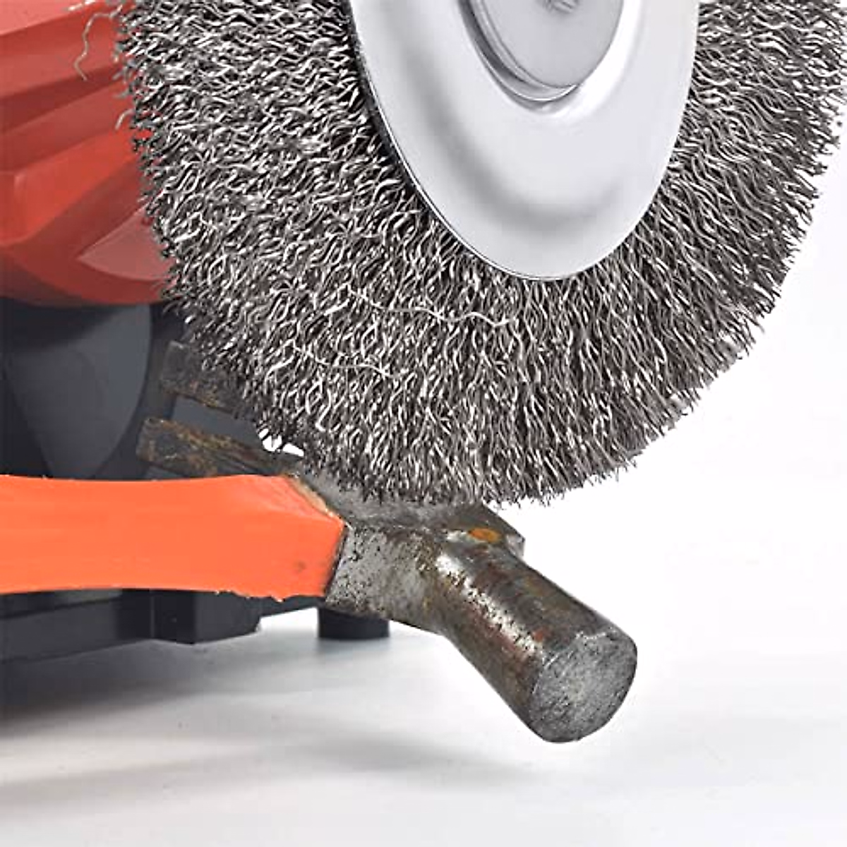 JIUNENG 4 Inch Stainless Steel Wire Crimped Wheel Brush with 5/8" Bore for Angle Grinder Derusting Cleaning and Surface Polishing 1Pc