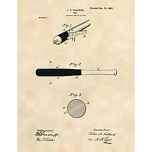 Patent Prints - Louisville Slugger Patent Art - Baseball Wall Art - Patent Art Poster (8.5 x 11) - 73