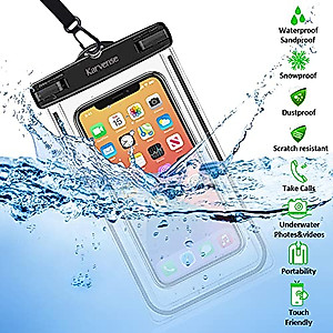 Karvense Waterproof Cell Phone Pouch Case, 4 Pack Universal Luminous Waterproof Phone Bag/Holder for iPhone, Samsung Galaxy, LG, Moto, Dry Bag for Beach, Shower, Pool, Kayaking, Snorkeling, Vacation