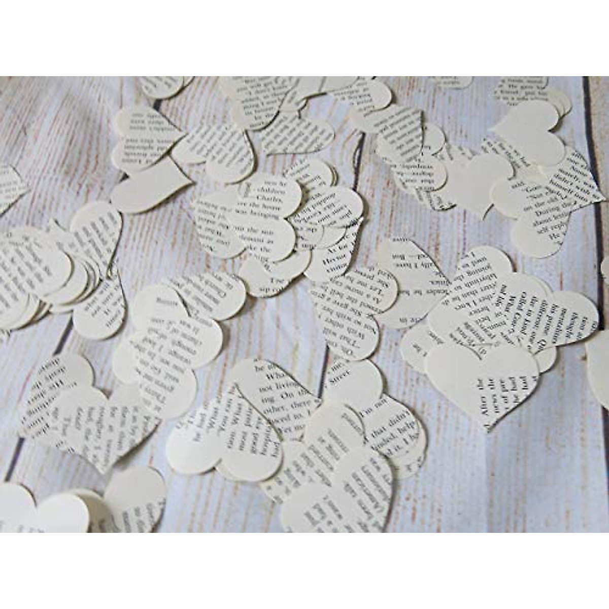 Book Page Heart Confetti 2 Inch Shapes Classic Novel 200 Piece Party Decorations Literary Theme Wedding Decor