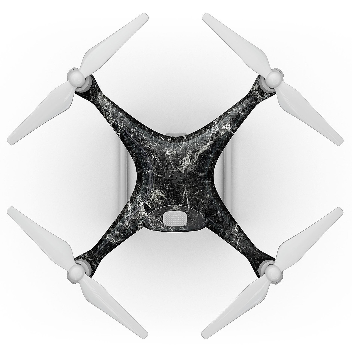 Design Skinz Design Skinz Black Scratched Marble Full-Body Wrap Decal Skin-Kit Compatible with The Drone DJI Phantom 3/Phantom 3 Pro