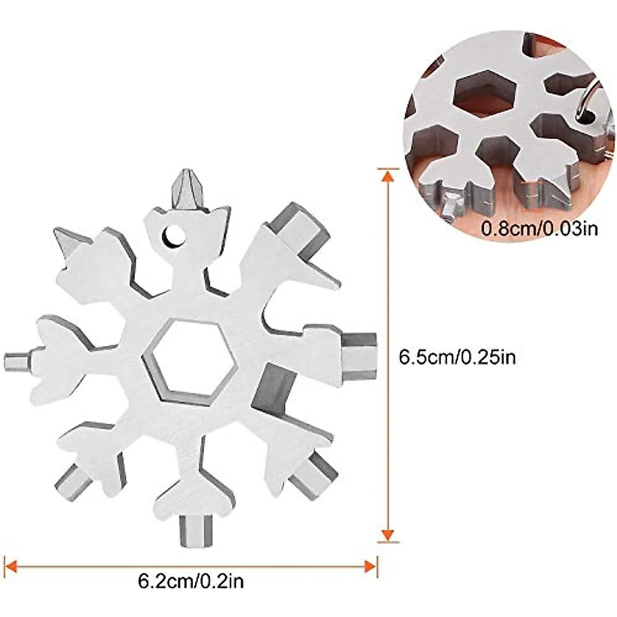 Yiflin 18-in-1 Snowflake Multitool, Stainless Steel Snowflake Tool Snowflake Bottle Opener/Flat Phillips Screwdriver Kit/Wrench, Durable and Portable to Take, Great Christmas Gift with Gift Box