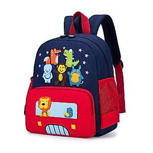 willikiva Cute Zoo Little 3d Backpack Kids Backpack for Boys and Girls Toddler Backpack Waterproof Preschool (Red)