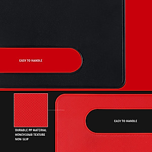 hecef 8-Piece Unique Kitchen knife Set, Knife and Cutting Board Set- 3 Black Stainless Steel Knives with Sheaths and 2 Chopping Mats, Ultra Sharp Knives for Home, Camping, RV, Travel, Picnic and BBQ