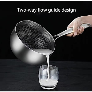 Vegoran Nonstick 1.5 Quart Stainless Steel Saucepan with Lid,Non-stick Sauce Pot Compatible with All Cooktops,Multipurpose Sauce Pan Perfect For Boiling Gravies,Pasta, Noodles (1.5Qt)