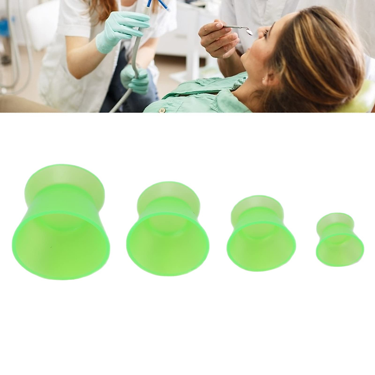 4pcs Silicone Mixing Bowls Set, Paint Facial Mask Blending Dental Material Mixing Bowl Oral Hygiene Dental Tools for Alginate and Plaster Materials, Filler and Grout(Green and