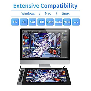 Drawing Tablet with Screen XPPen Artist Pro 16 Drawing Display Full Laminated Graphics Pen Display with Battery-Free Digital Eraser X3 Stylus and 8 Shortcut Keys&2 Dials(133% sRGB,15.4 Inch)