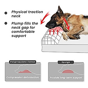 Laifug Orthopedic Memory Foam Extra Large Dog Bed Pillow(50"x36"x10", Slate Grey) Durable Water Proof Liner & Removable Washable Cover & Smart Design