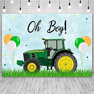 ABLIN 7x5ft Tractor Baby Shower Backdrop for Boy Oh Boy CQ233 0