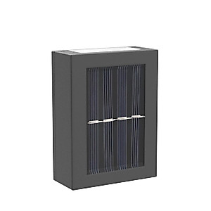 CALIDAKA 2 Pack LED Solar Wall Light, Up and Down Outdoor Security Wall Lamps, IP65 Waterproof Solar Outdoor Lights, Solar Fence Lights LED Solar Wall Lights for Home Garden Porch(Warm Light)