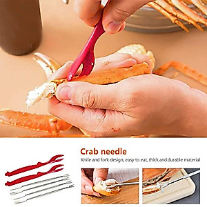 14Pcs Seafood Tools Set,2 Crab & Lobster Crackers,4 Crab Leg Forks/Picks,4 Food-Grade plastic lobster shellers,2 oyster knife,2 Seafood Scissors,1 Gift Case- Nut Cracker Set
