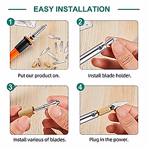 22 Pieces Electric Hot Knife Cutter Tool Kit Include Heat Cutter Multipurpose Stencil Cutter, 16 Blades, 4 Blade Holders, Metal Stand Hot Carving Knife for Soft Thin Plastic Cloth Stencil